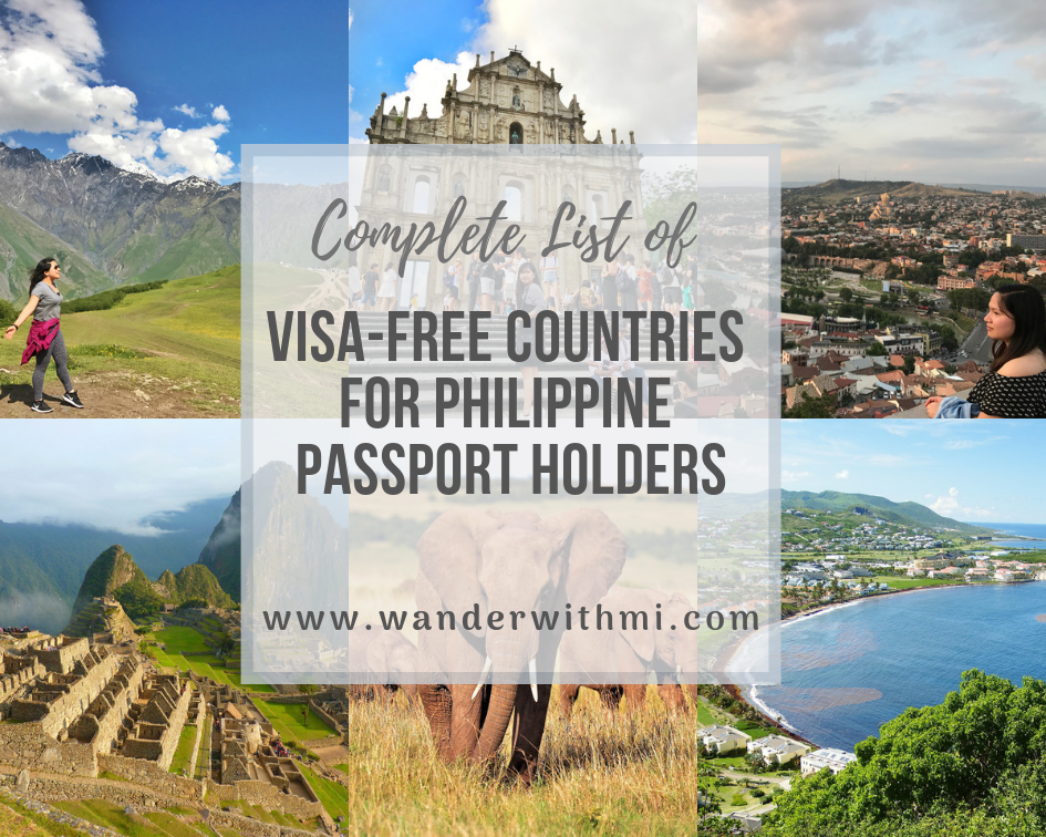 Complete List of Visa Free Countries for Philippine Passport Holders ...